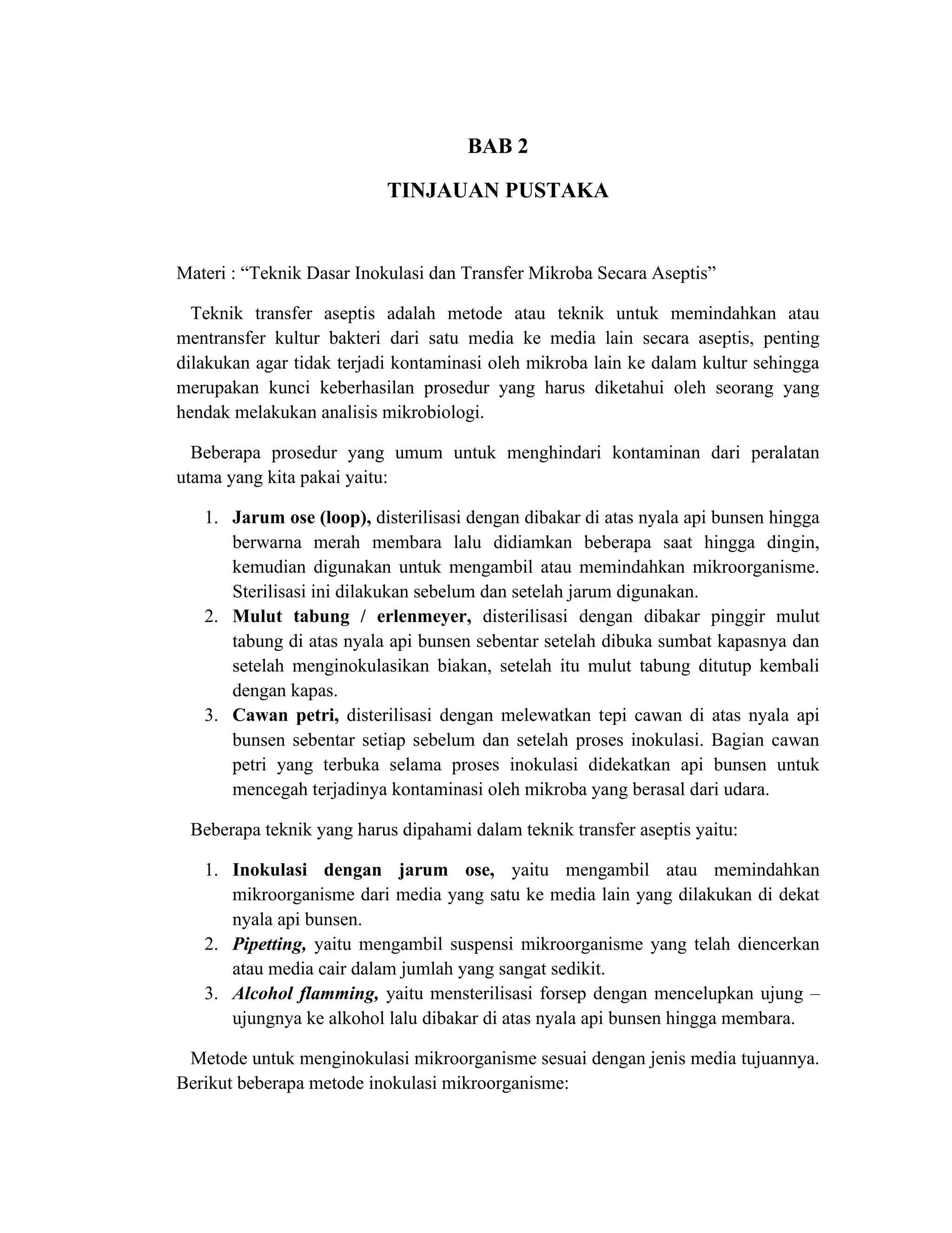 Mikrobiologi Farmasi - Teknik Dasar Inokulasi dan Transfer Mikroba ...