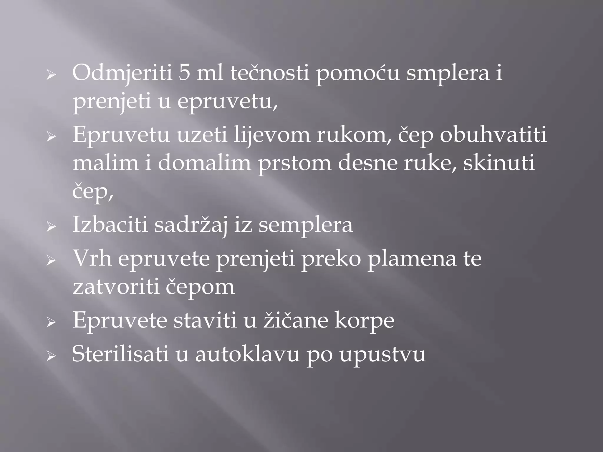 Uzimanje uzoraka za mikrobiološku analizu | PPTX