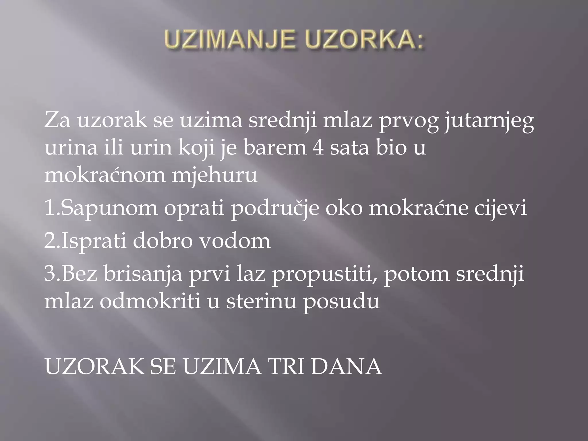 Uzimanje uzoraka za mikrobiološku analizu | PPTX