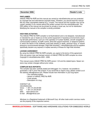 Mikroc pro avr_manual_v100 | PDF