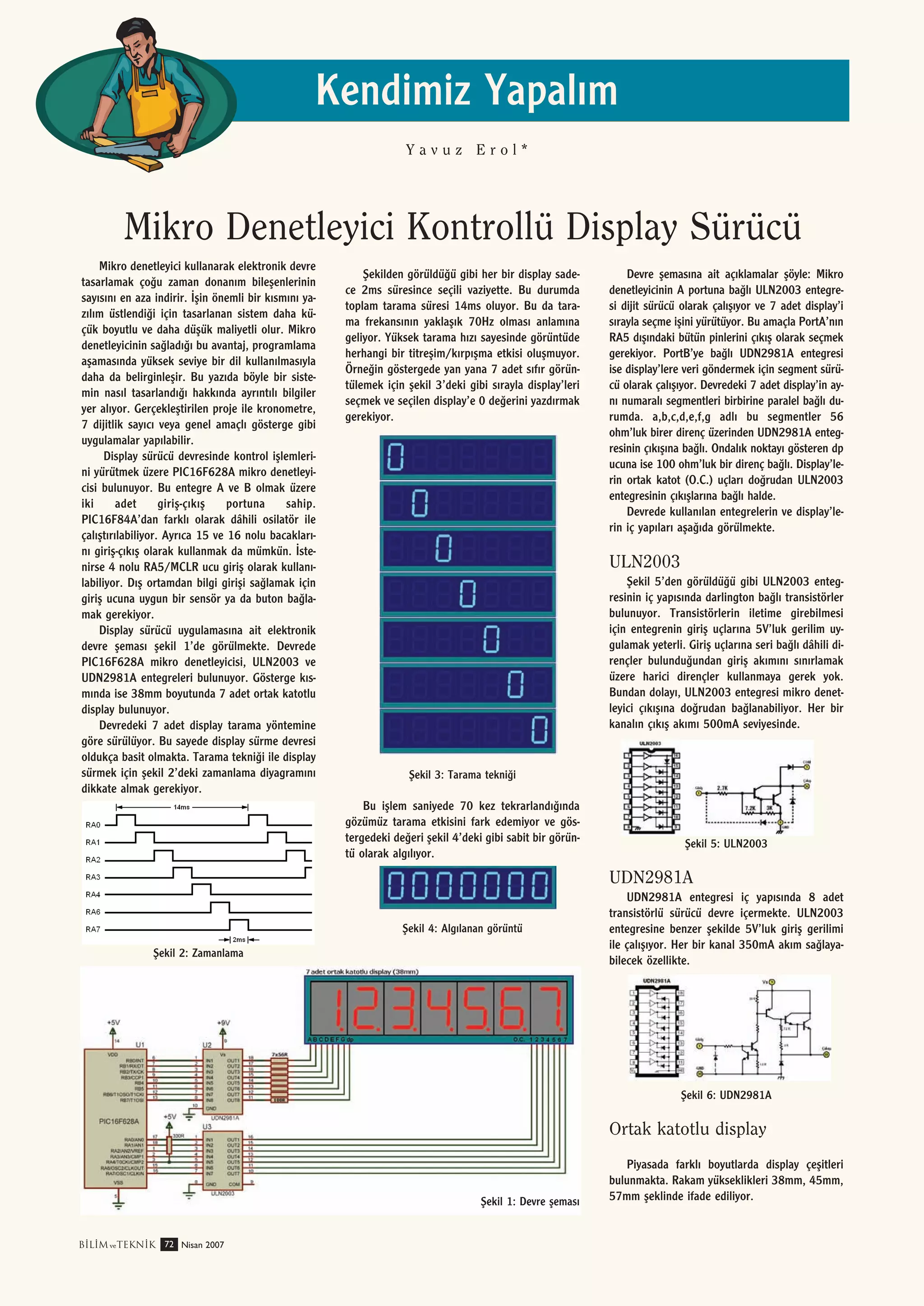 Mikro denetleyici kontrollü display sürücü | PDF
