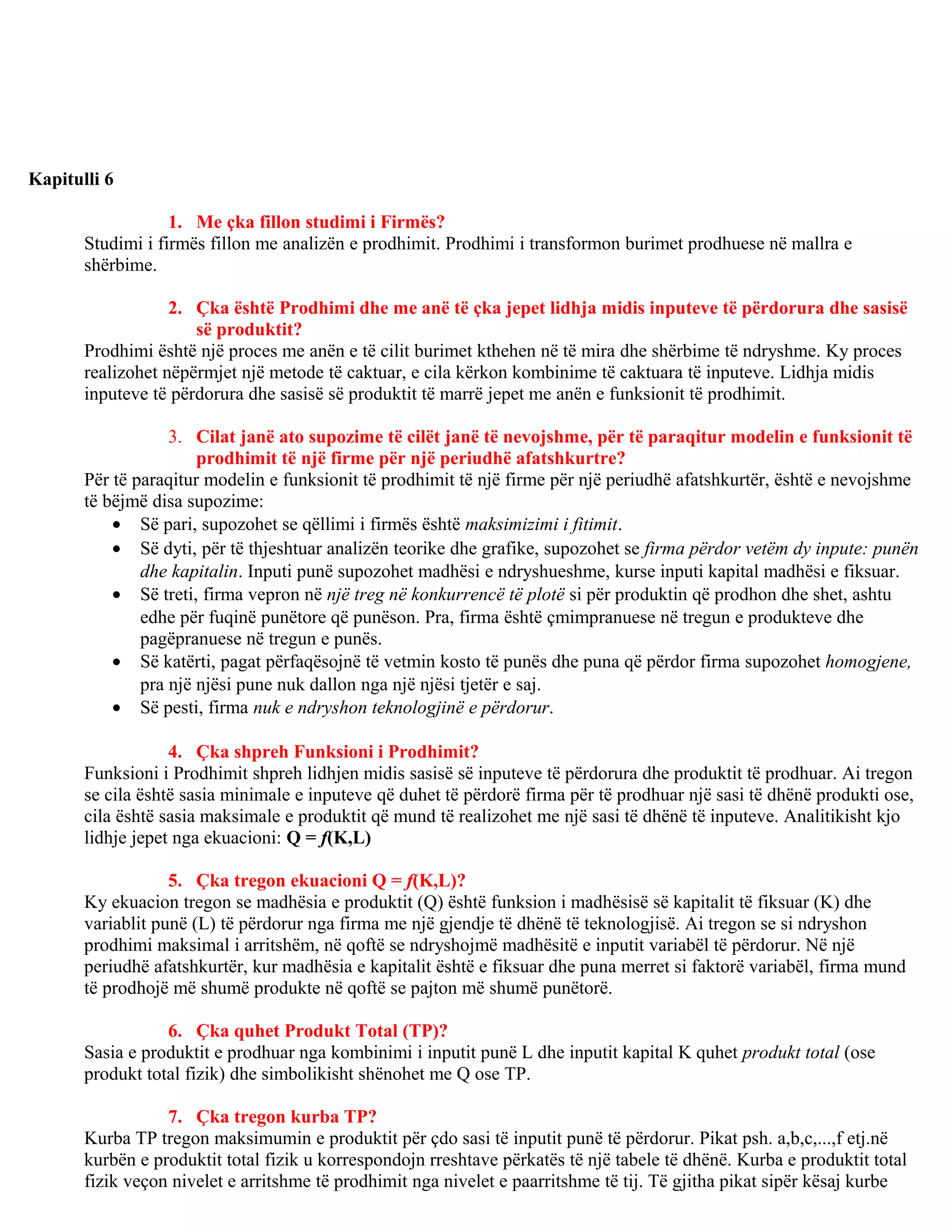 Mikroekonomi-Pytje dhe Pergjigje | PDF