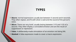 Mikro Ekspresi Wajah dan pemahaman lebih lanjut | PPTX