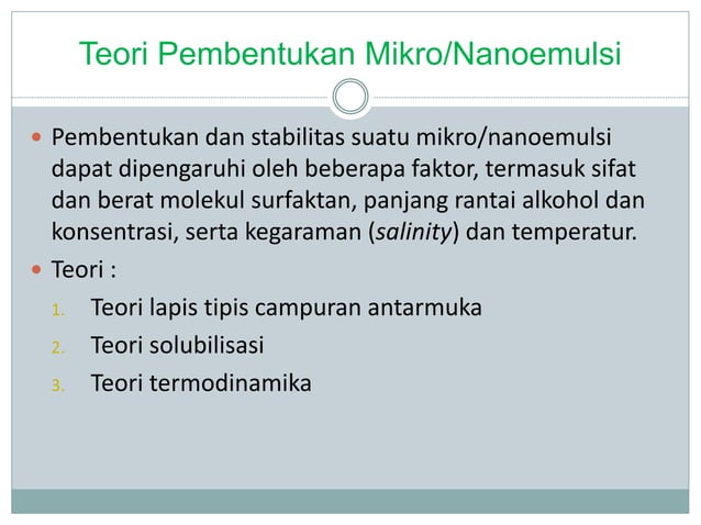 Mikroemulsi dan nanoemulsi | PPTX