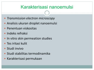 Mikroemulsi dan nanoemulsi | PPTX