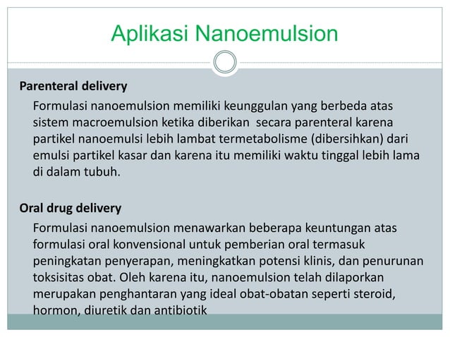 Mikroemulsi dan nanoemulsi | PPTX