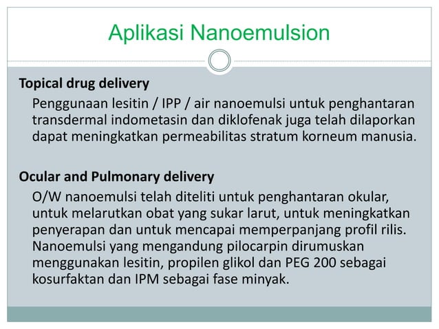 Mikroemulsi dan nanoemulsi | PPTX