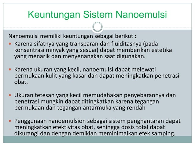 Mikroemulsi dan nanoemulsi | PPTX
