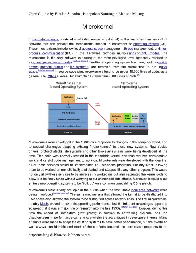 MIcrokernel | PDF | Operating Systems | Computer Software and Applications