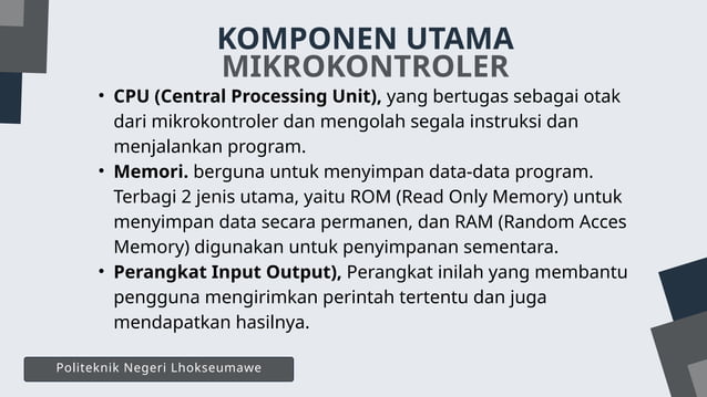 Mikrokontroler Mikrokontroler pada .pptx