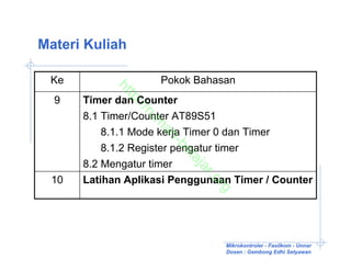 Mikrokontroler pertemuan 4 | PPT
