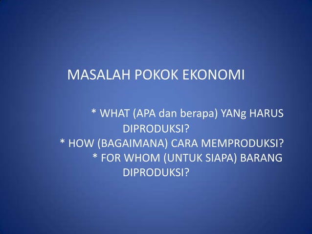 Mikro masalah pokok ekonomi | PPT