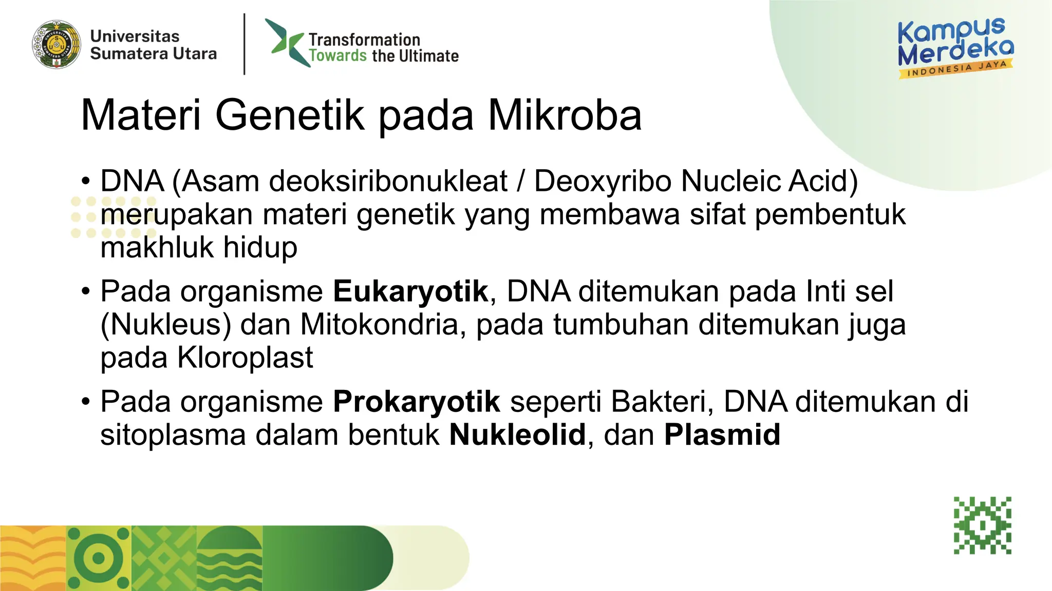 Mikro materi genetik kuliah mikrobiologi akuatik usu | PPTX