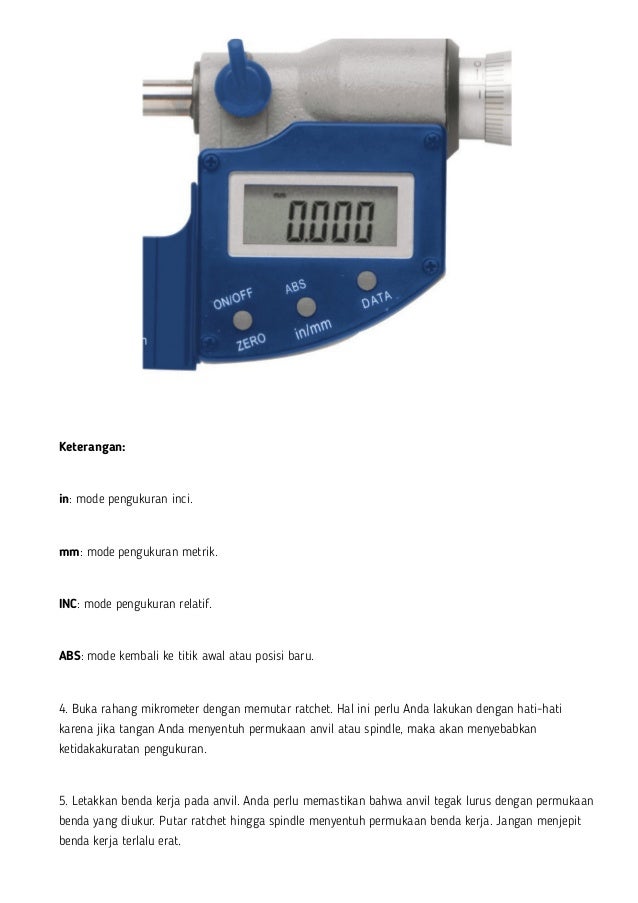 Mikrometer - Fungsi, Jenis, dan Contoh Mikrometer Terbaik | PDF