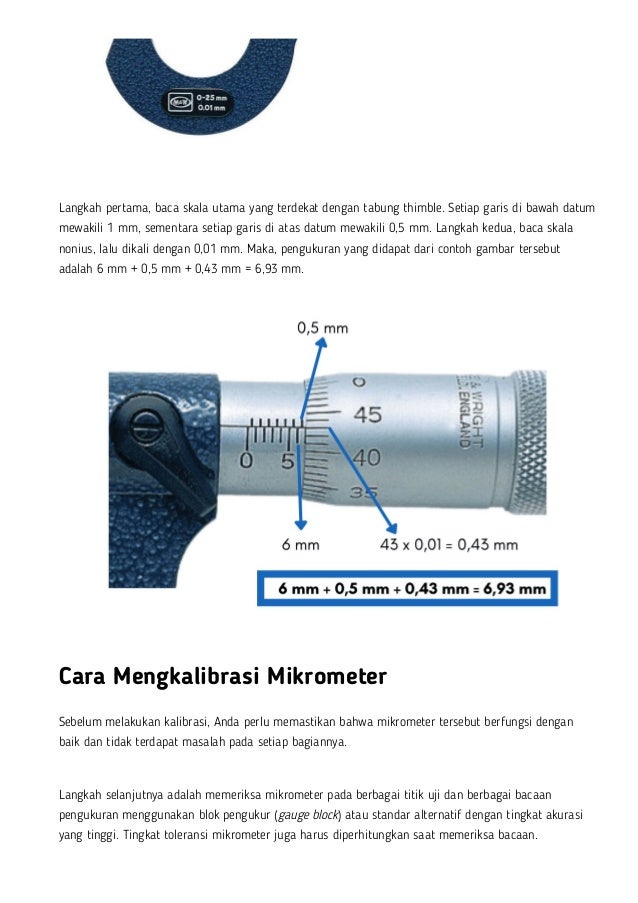 Mikrometer - Fungsi, Jenis, dan Contoh Mikrometer Terbaik | PDF