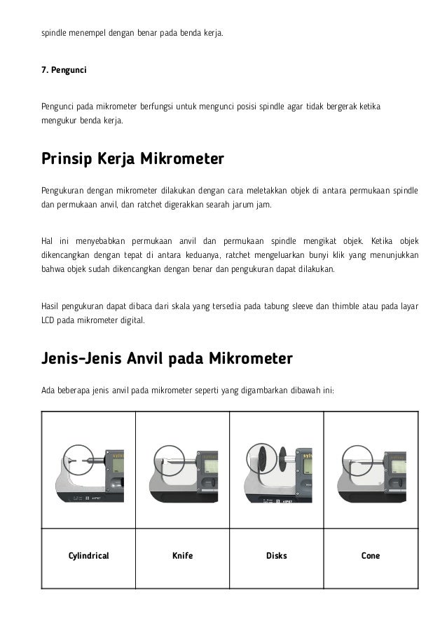 Mikrometer - Fungsi, Jenis, dan Contoh Mikrometer Terbaik | PDF