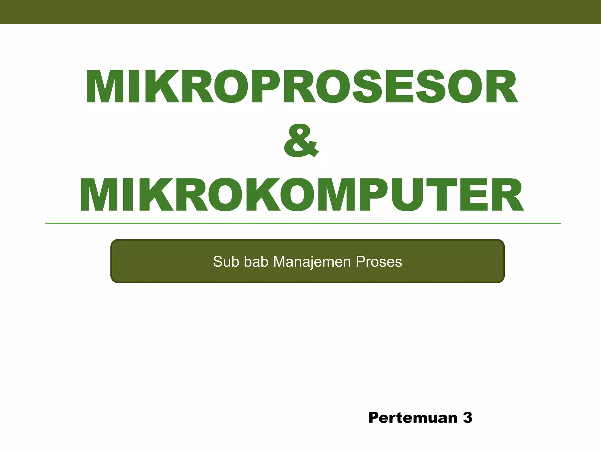 Mikroprosesor & mikrokomputer | PDF