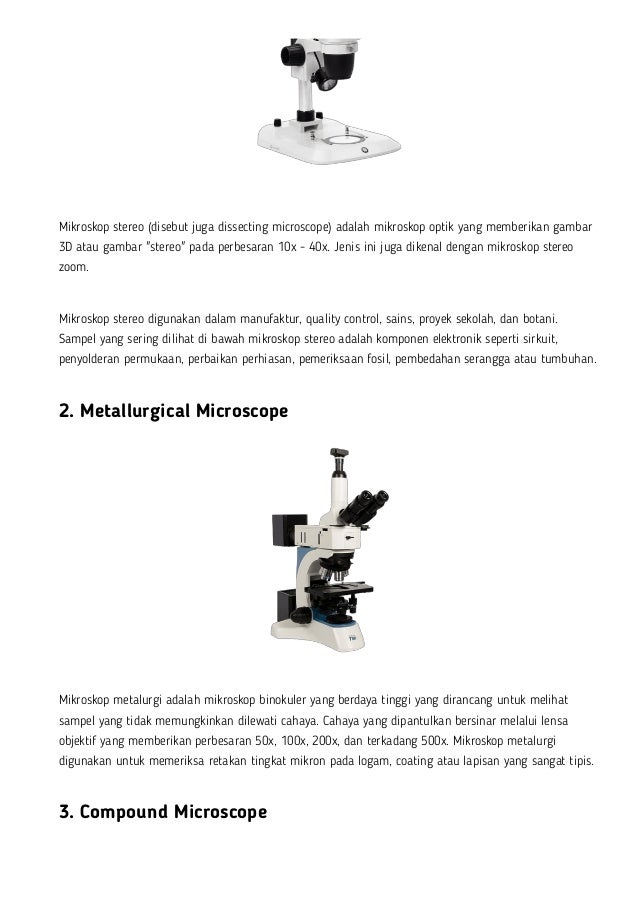 Mikroskop - Jenis dan Contoh Microscope Terbaik | PDF