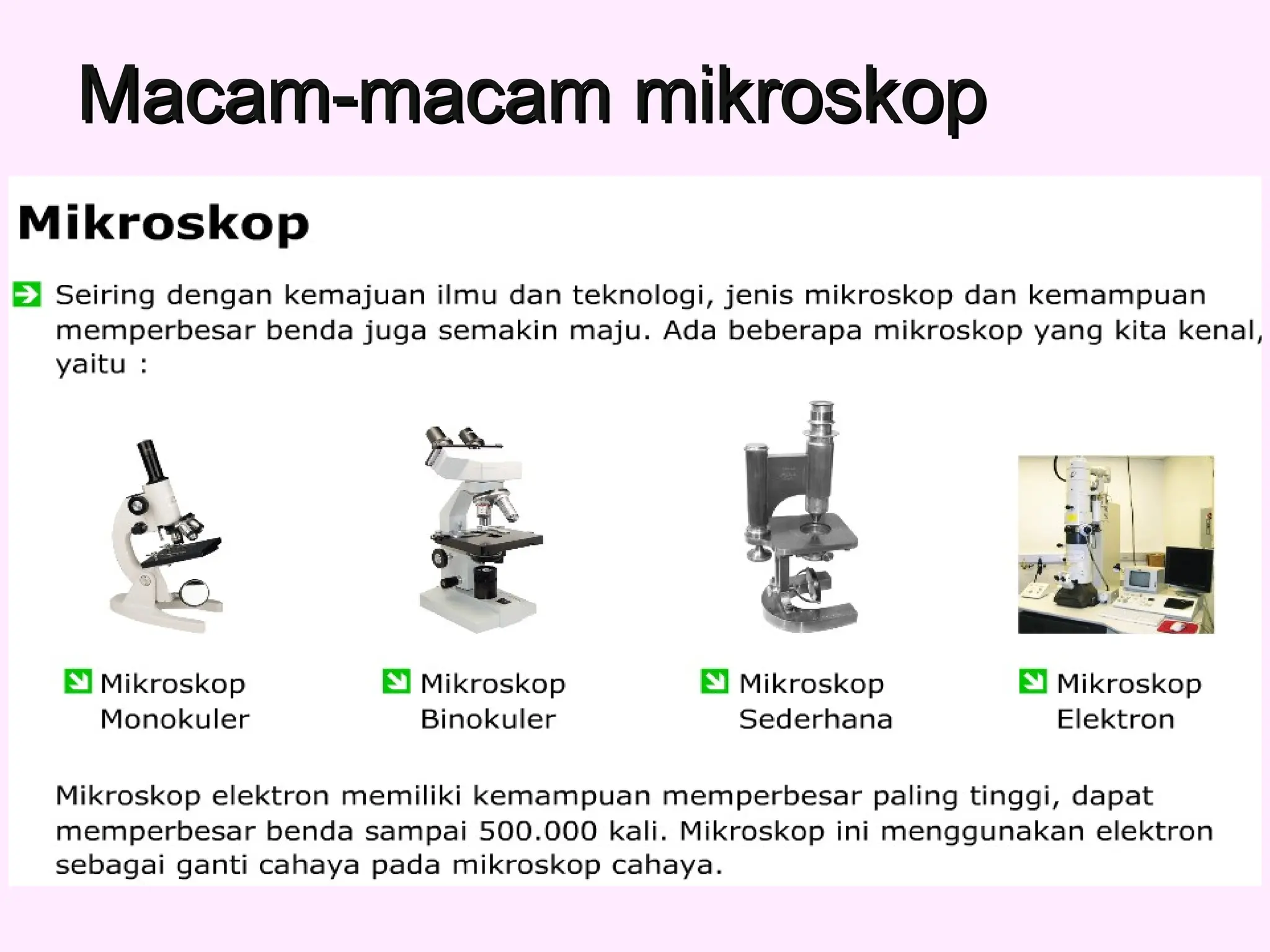 Pengenalan dan bagian bagian dari mikroskop | PPT