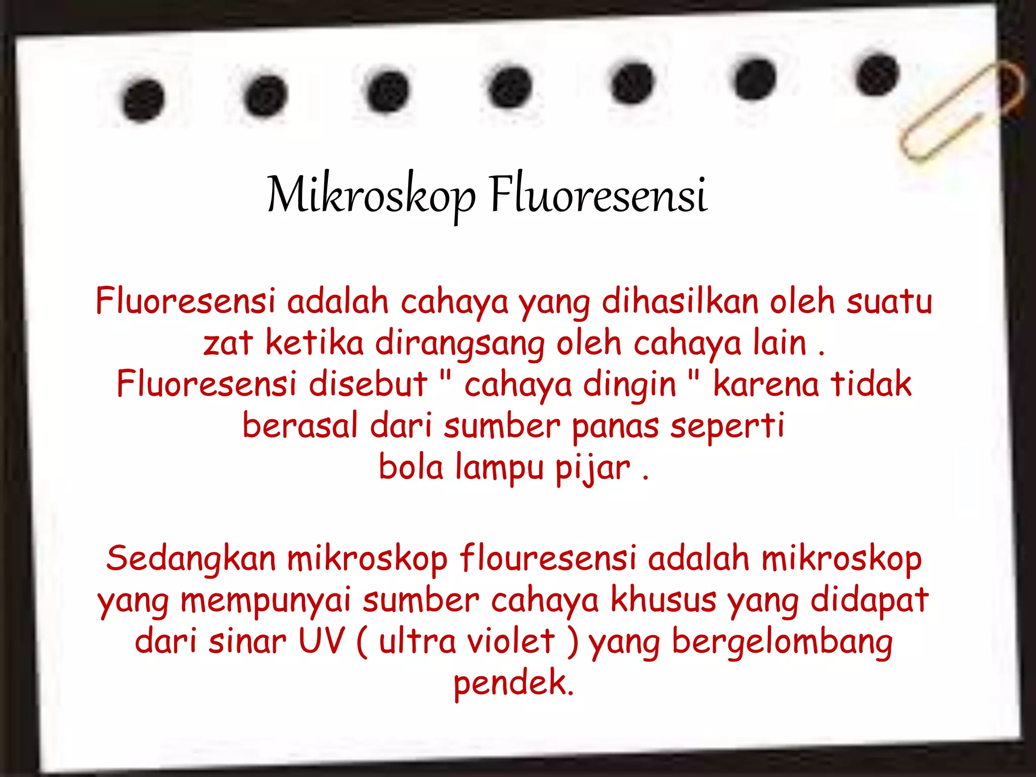 Mikroskop fluorescence | PPTX