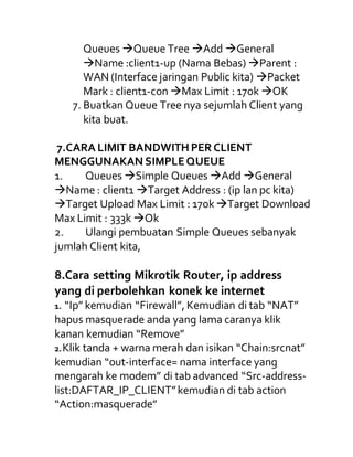 setting mikrotik | PDF