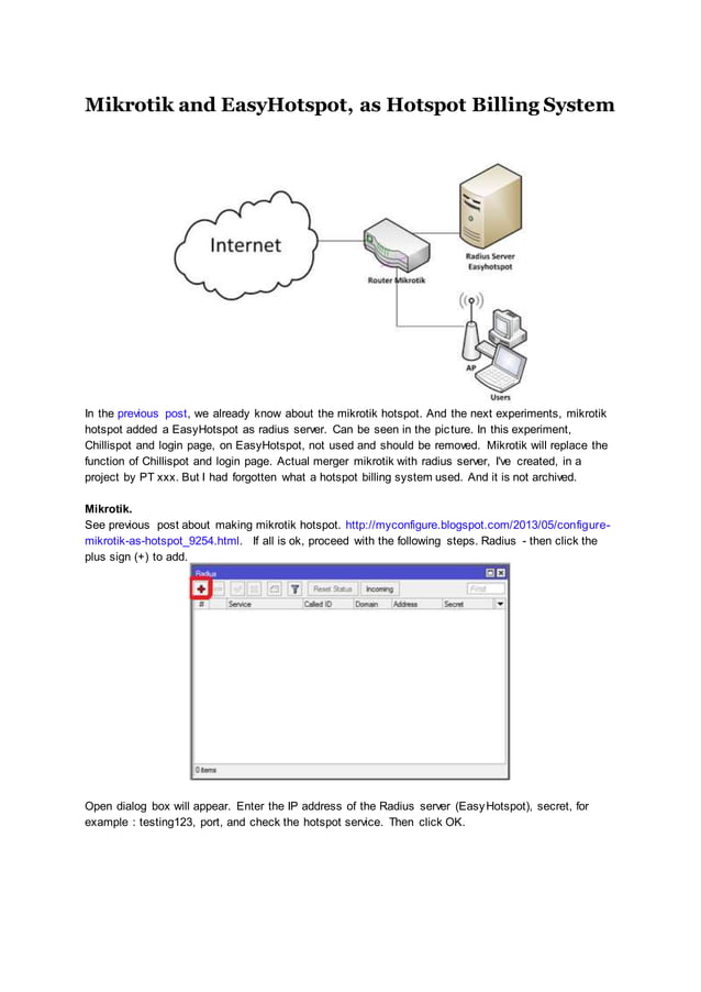 Mikrotik And Easy Hotspot As Hotspot Billing System Docx Computer Networking Computing