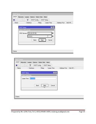 Mikrotik basic configuration | DOCX