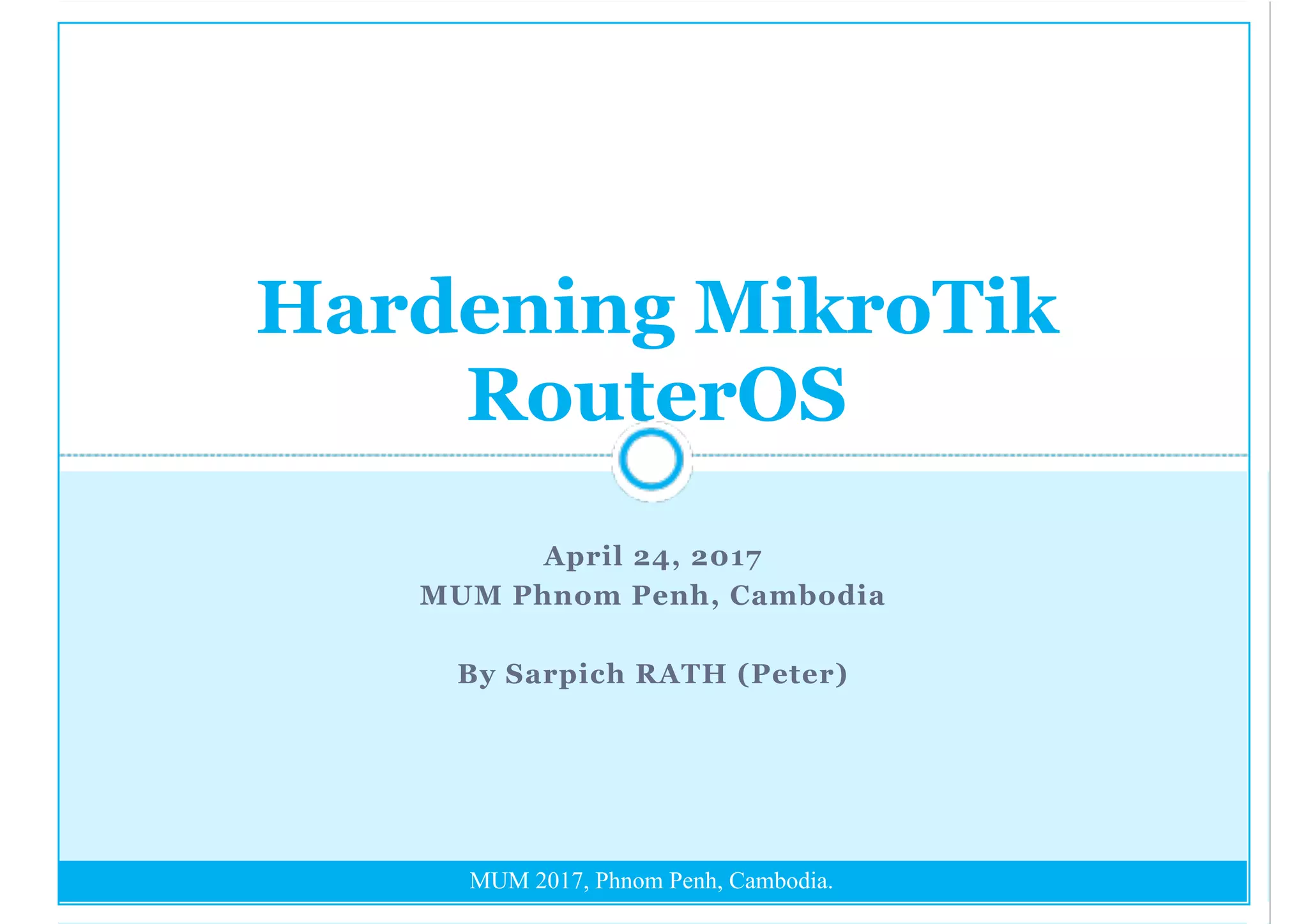Mikrotik Hardening | PDF