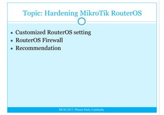 Mikrotik Hardening | PDF