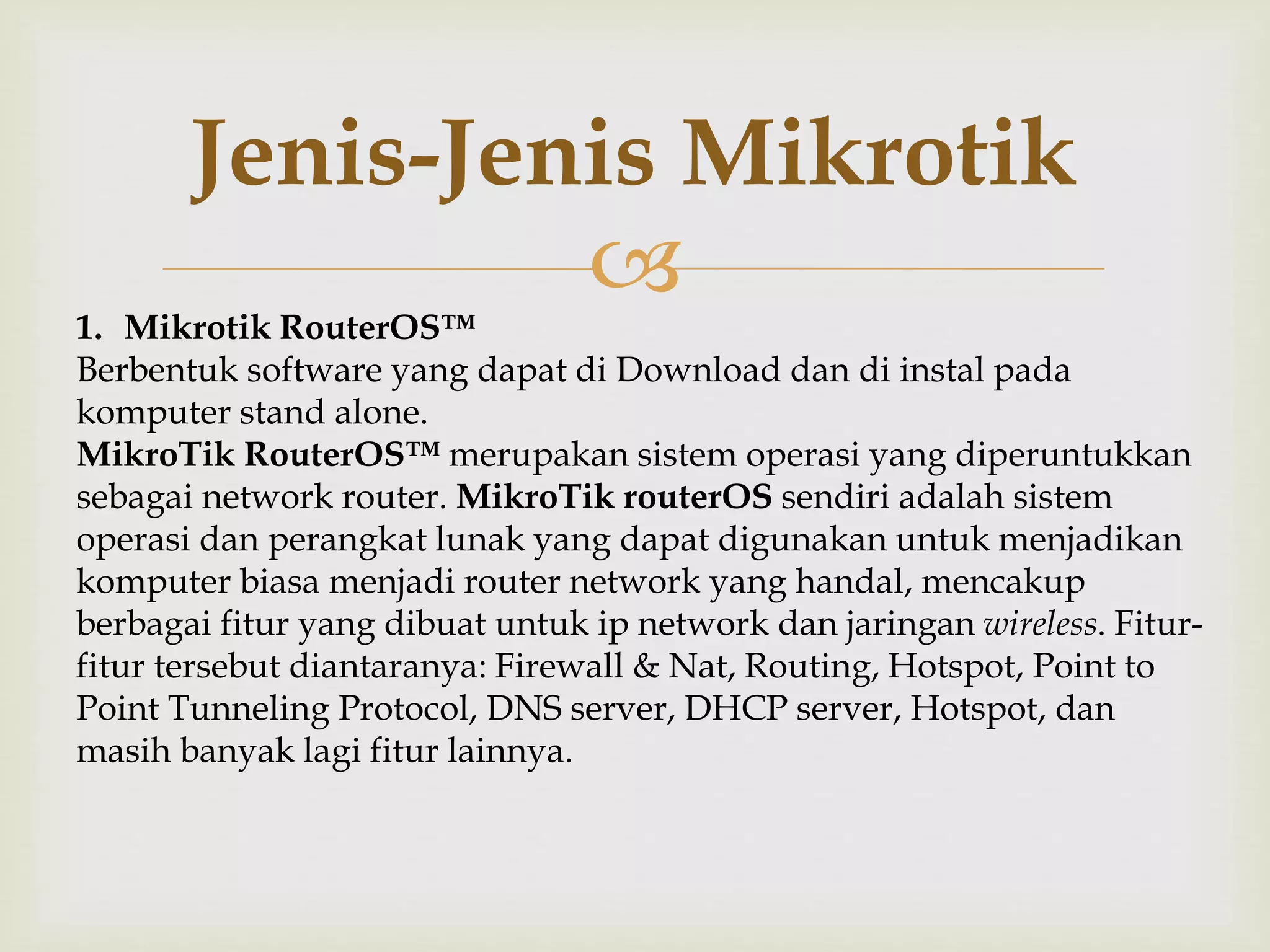 Mikrotik ppt | PPTX