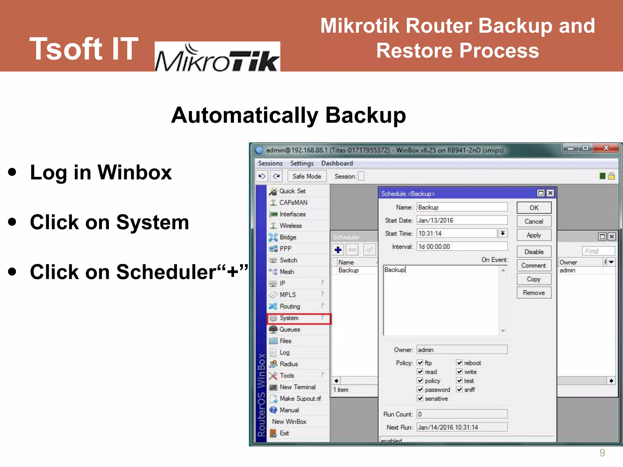 Mikrotik router backup and restore process | PPT