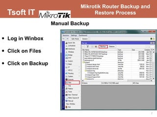 Mikrotik router backup and restore process | PPT