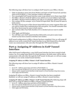 Mikro tik site to site eoip tunnel with i psec | PDF