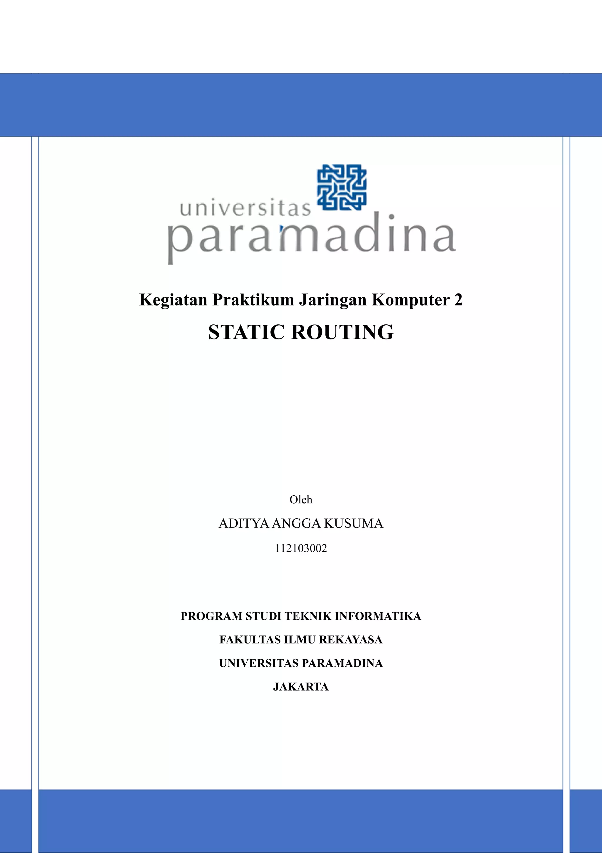 Mikrotik static routing | PDF