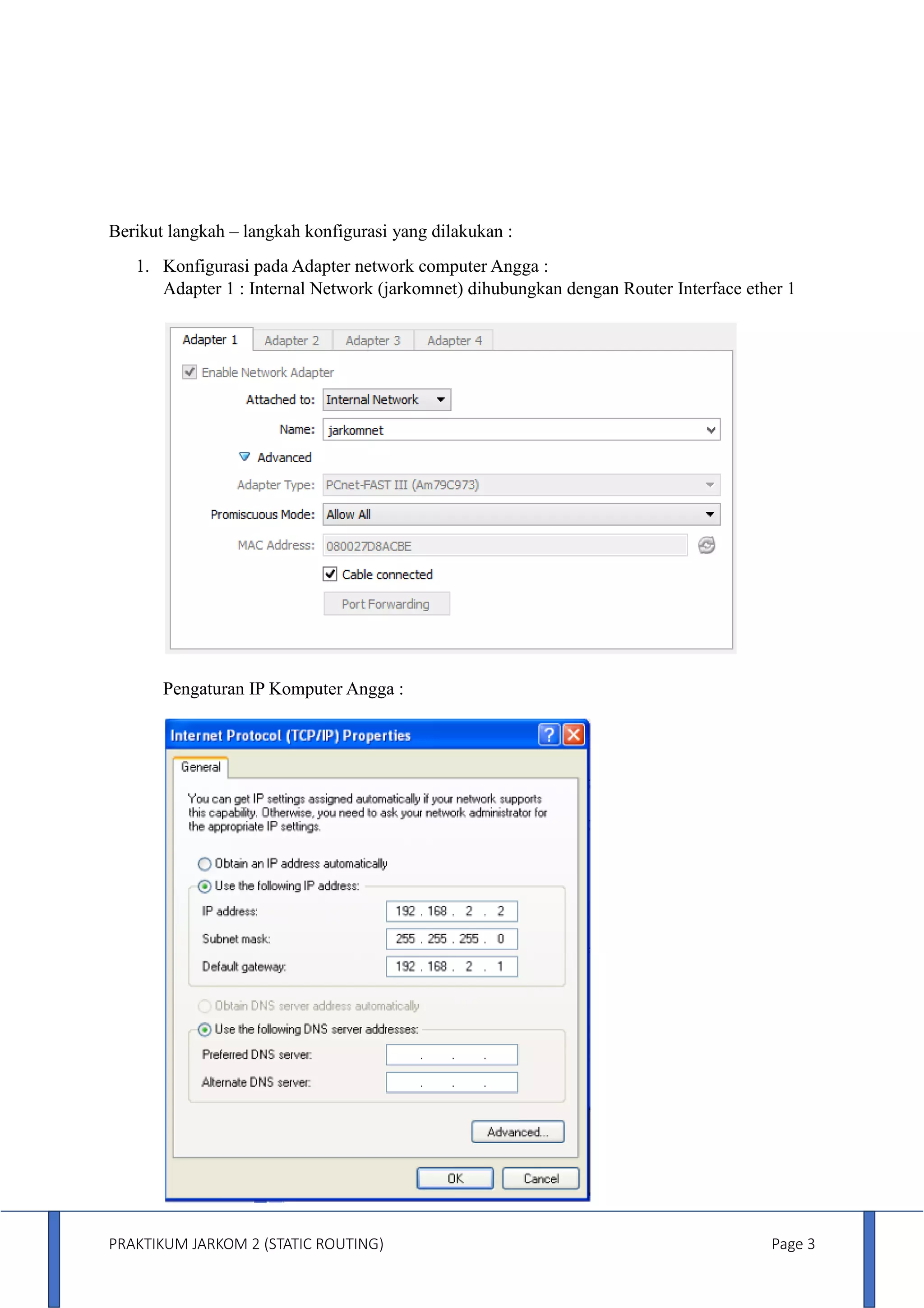 Mikrotik static routing | PDF