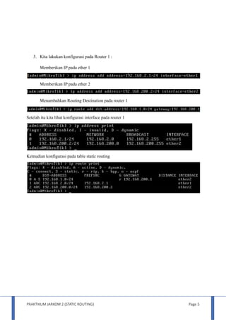 Mikrotik static routing | PDF
