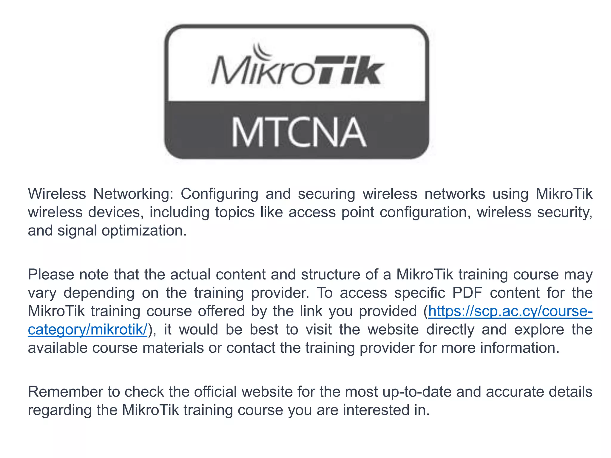 MikroTik Training in Cyprus | PPT | Free Download