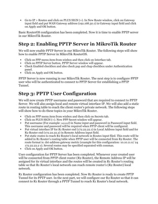 Mikro tik vpn configuration with site converted | PDF