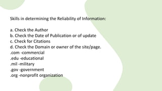 MIL- Media and information literacy chap 5 | PPT