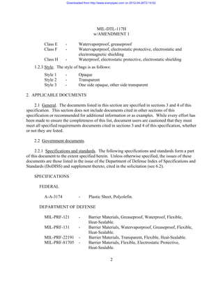 Mil dtl-117 h-amendment-1 Military Packaging | PDF