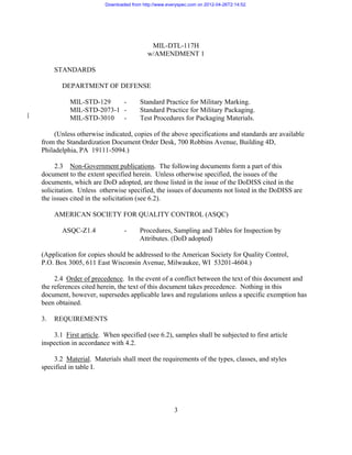 Mil dtl-117 h-amendment-1 Military Packaging | PDF
