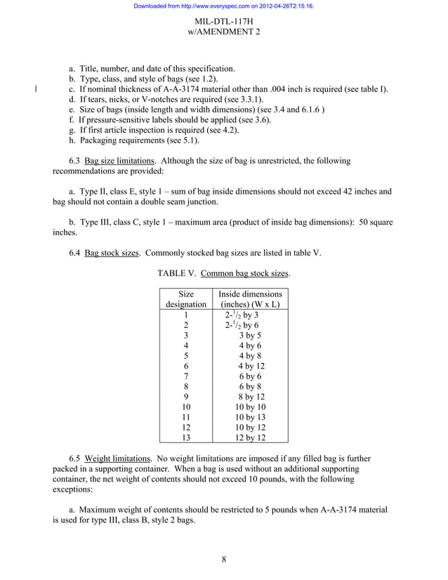 Mil dtl-117 h-amendment-2 military packaging | PDF