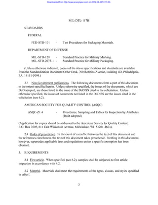 Mil dtl-117 h Military Packaging | PDF