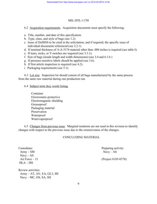 Mil dtl-117 h Military Packaging | PDF