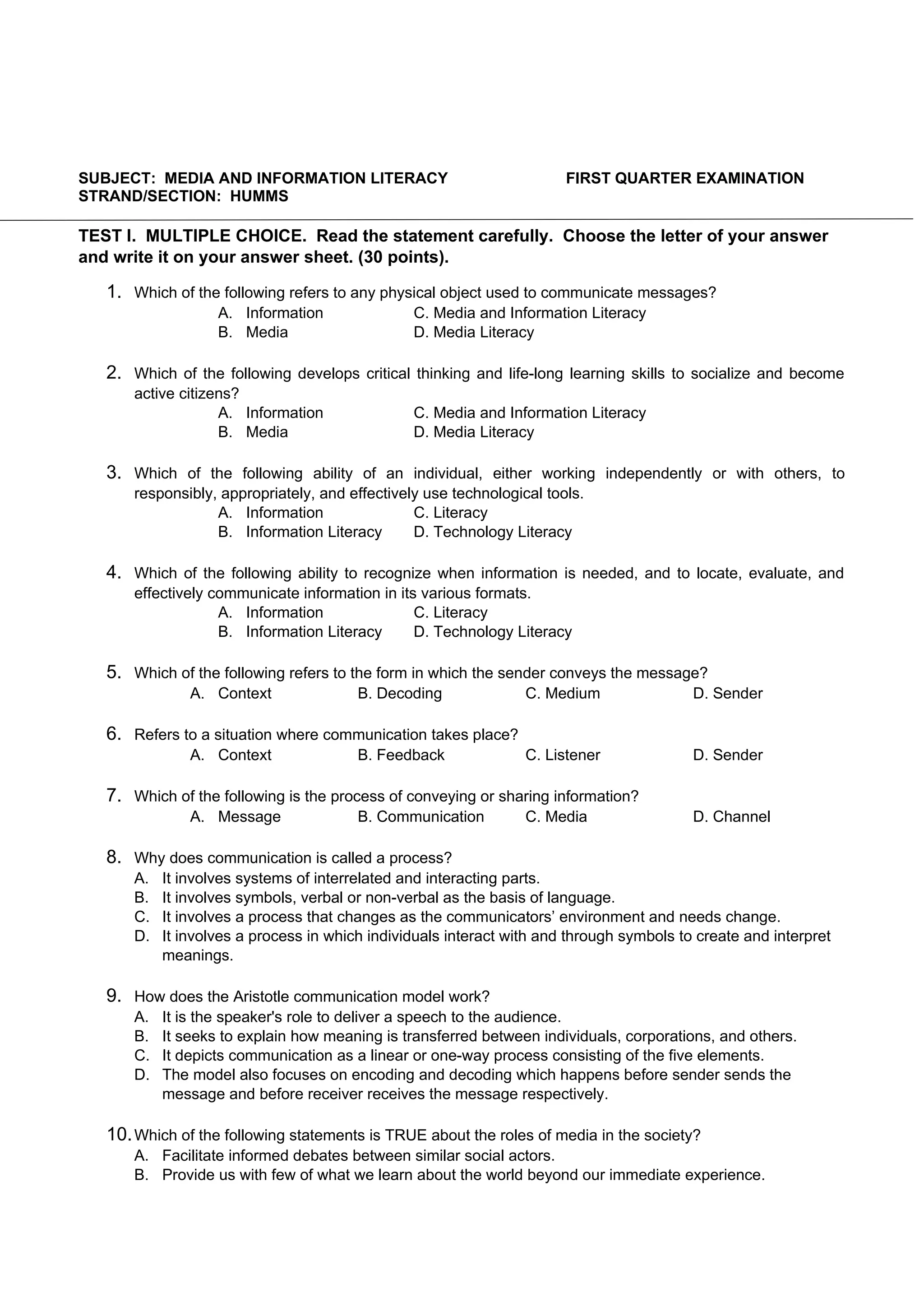Media and Information Literacy-FIRST-QUARTER-EXAM MIL.docx