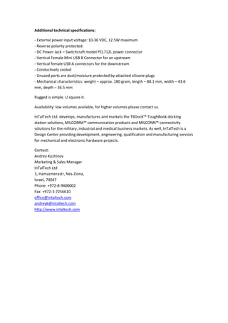 MIL-GRADE 4 Ports USB HUB from InTalTech