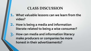 Media and Information Literacy (MIL) 4.MIL Media Literacy (Part 2)- Key ...