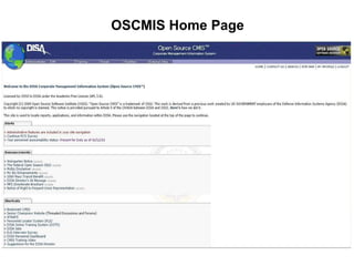 DISA's Open Source Corporate Management Information System (OSCMIS) | POTX