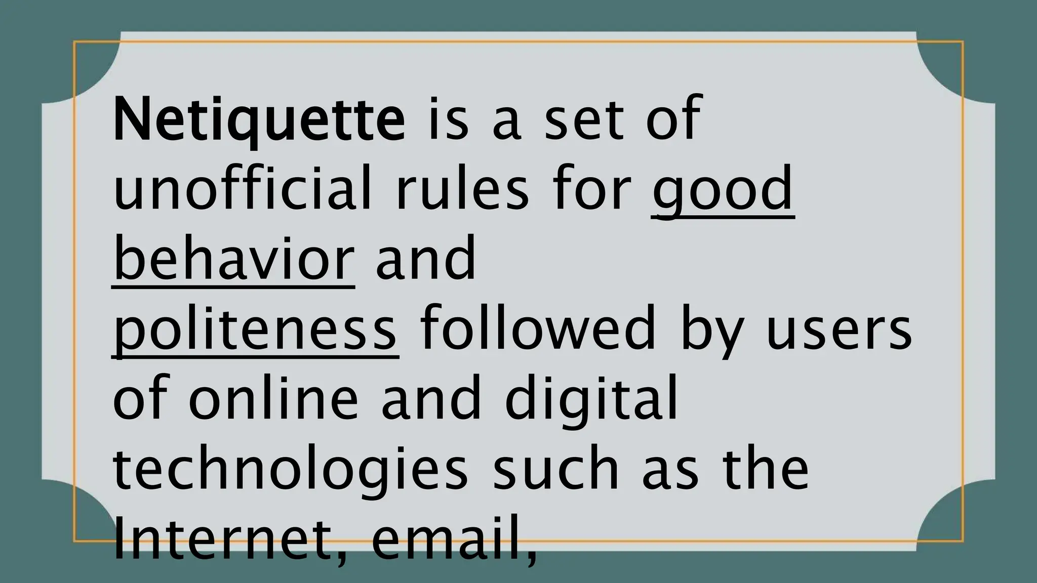 Media and Information Literacy Netiquette | PPTX