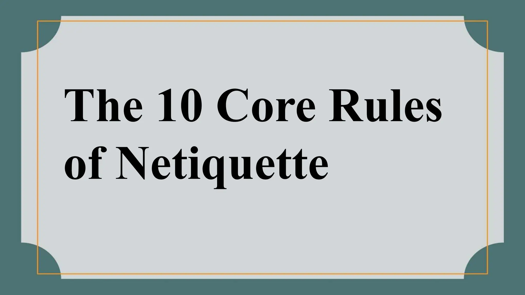 Media and Information Literacy Netiquette | PPTX